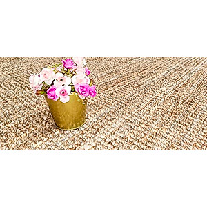 Natural Jute Boucle 2x3' Doormat, Hand Woven & Reversible for Living Room Kitchen Entryway Rug, Jute Burlap Braided Rag Rug, Farmhouse Rag Rug, Rustic Rug, Natural Look Rug