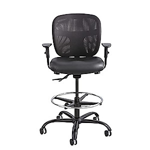 Safco Products Vue Heavy Duty Stool 3394BV, 24-7 Rated, 350 lbs Capacity, Ergonomic Mesh Back, 360° Swivel Seat, 5-Star Base