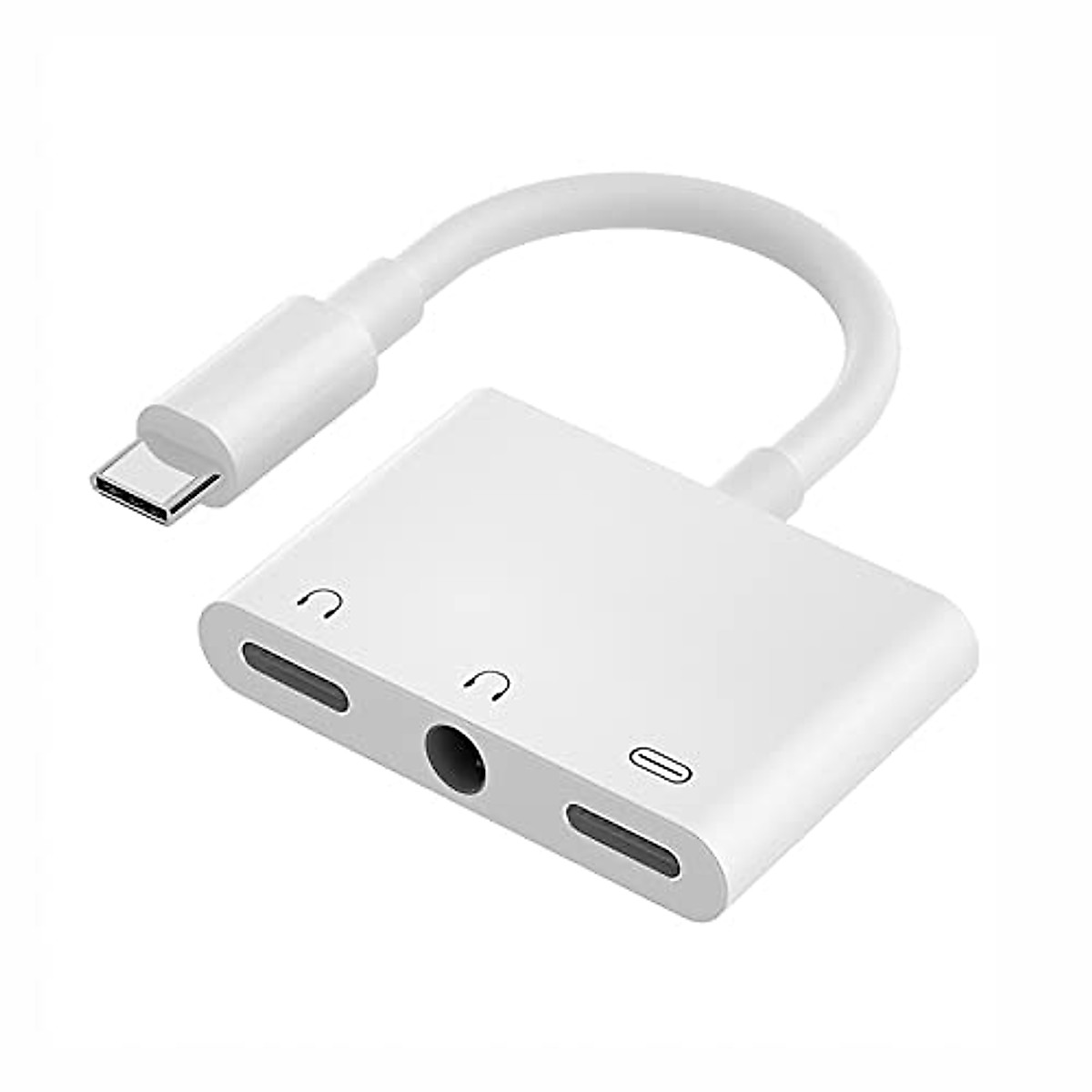 USB C to USB C Headphone Adapter or 3.5mm Trrs Aux Earphone with Charging, Type C Splitter Audio Converter, Compatible with Samsung, Google Pixel, HTC, Huawei etc
