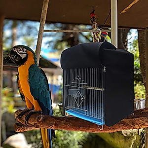POPETPOP Bird Cage Cover- Pet Cockatiel Cage Cover Winter Windproof Light- Proof Keep Warm Parrot Cage Cover Night Blackout Protector