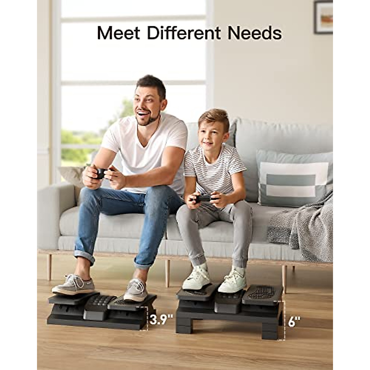 HUANUO Foot Rest Under Desk, Adjustable Ergonomic Footrest for Under Desk at Work or Gaming with Massage Texture and Roller, 20 Degree Tilt Angle Adjustment, Foot Stool for Office, Home