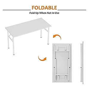 Need 47 inches Computer Desk Office Desk Folding Table with BIFMA Certification Computer Table Workstation, White AC5DW-120
