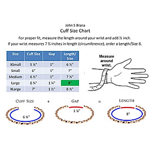John S. Brana 1 Inch Wide Bark Copper Cuff Bracelet Handmade Jewelry - 100% Solid Uncoated Copper (8)