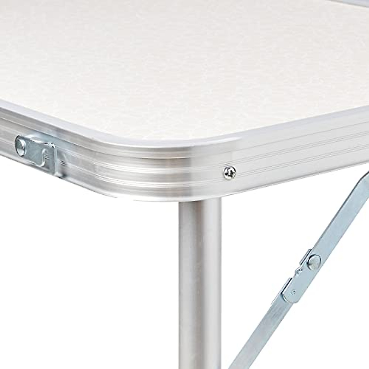 Trademark Innovations Lightweight Adjustable Portable Folding Aluminum Camp Table with Carry Handle