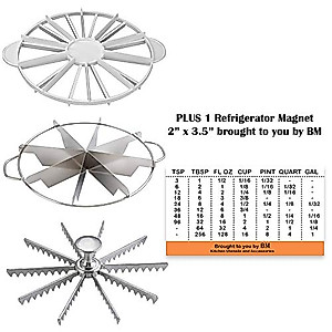 Round Cake Slice & Pie Slicer Marker Set, Winco Stainless Steel Pie Cutter 8 Cut + Plastic Double Sided Cake Marker 10-12 Slice + 10 Cut Aluminum Pie Slicers Marker Bundle