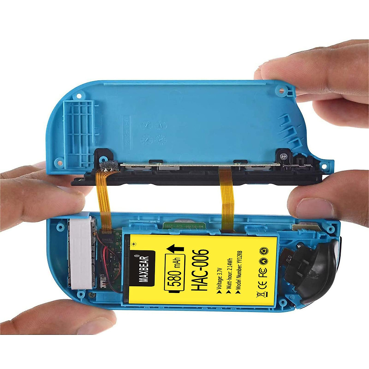 MAXBEAR HAC-006 Battery, (Upgraded) 580mAh Replacement Battery for Nintendo HAC-015 HAC-016 HAC-A-JCL-C0 HAC-A-JCR-C0 Nintendo Switch Controller Battery with Repair Tool Kit