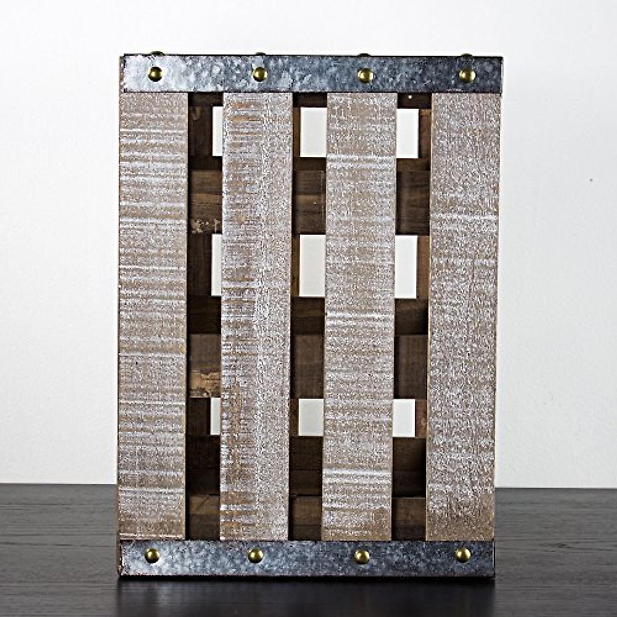 American Art Décor White Wood 12 Bottle Wine Rack Storage Crate