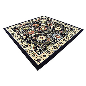 Unique Loom Espahan Collection Area Rug - Cape Cod (7' 10" Square, Navy Blue/ Black)