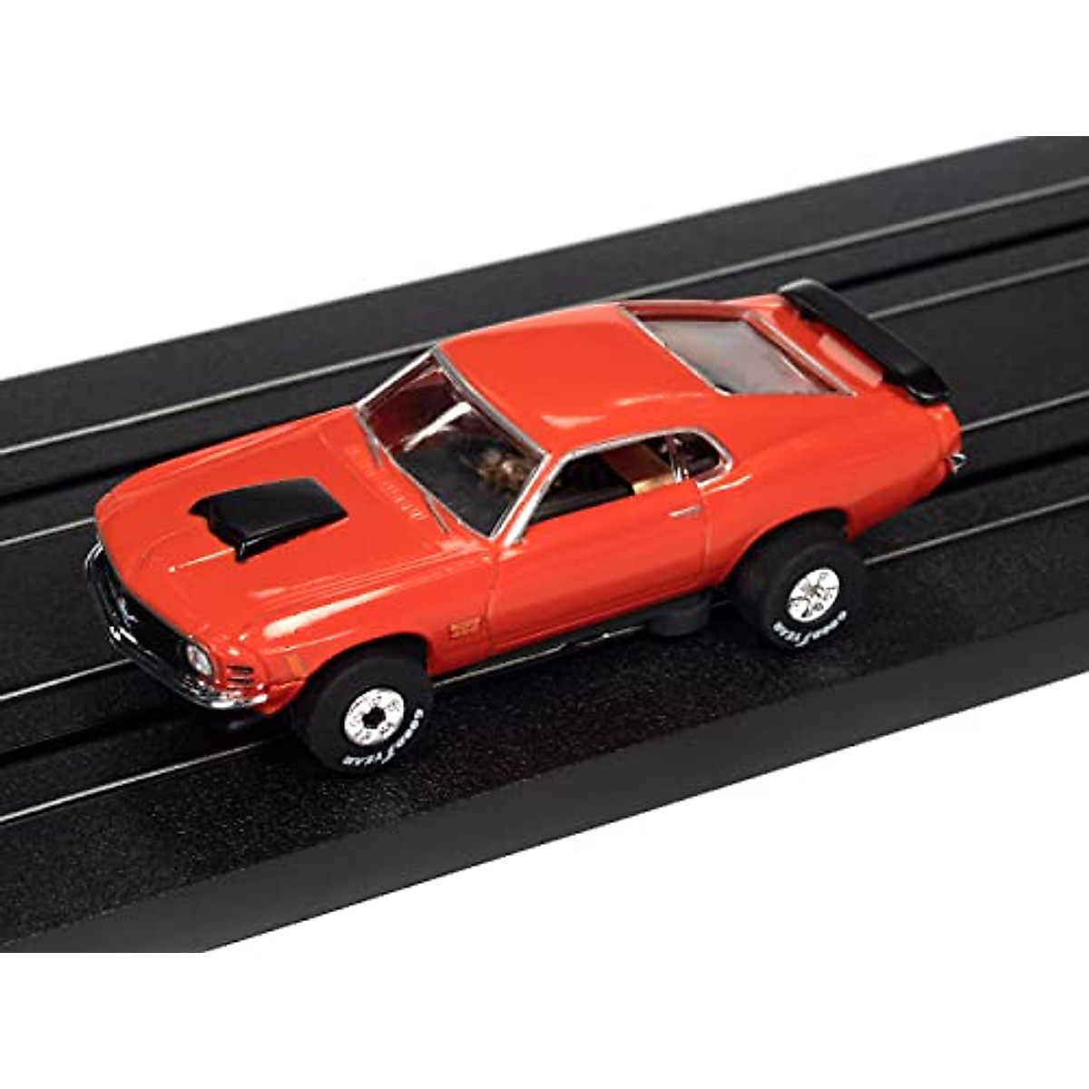 Auto World Thunderjet OK Used Cars 1970 Ford Mustang Boss 429 (Orange) HO Scale Slot Car