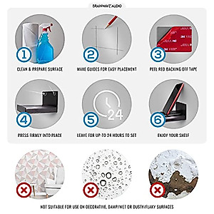 BRAINWAVZ Screwless 4" Universal Shelf for Cloud Security Camera, Baby Monitor, Small Speakers, Electronics & More, No Tools, VHB Tape Strong Adheasive, Easy to Install (White)