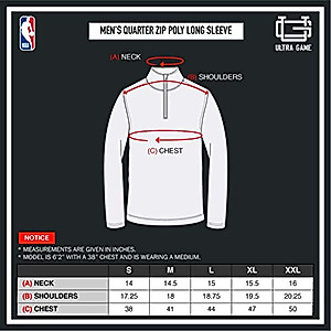 Ultra Game mens Pullover Tee NBA Men s Quarter Zip Poly Knit Long Sleeve Shirt, Team Color, Medium US