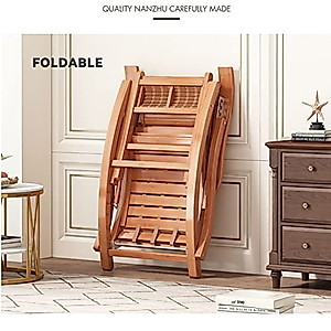 Lounge Chair, Folding Recline Rocking Chairs for Adults Wooden Bamboo Stable Comfort Garden Deck Chairs Foldable Recliner Load-Bearing 200kg (Color : Wooden Chair)