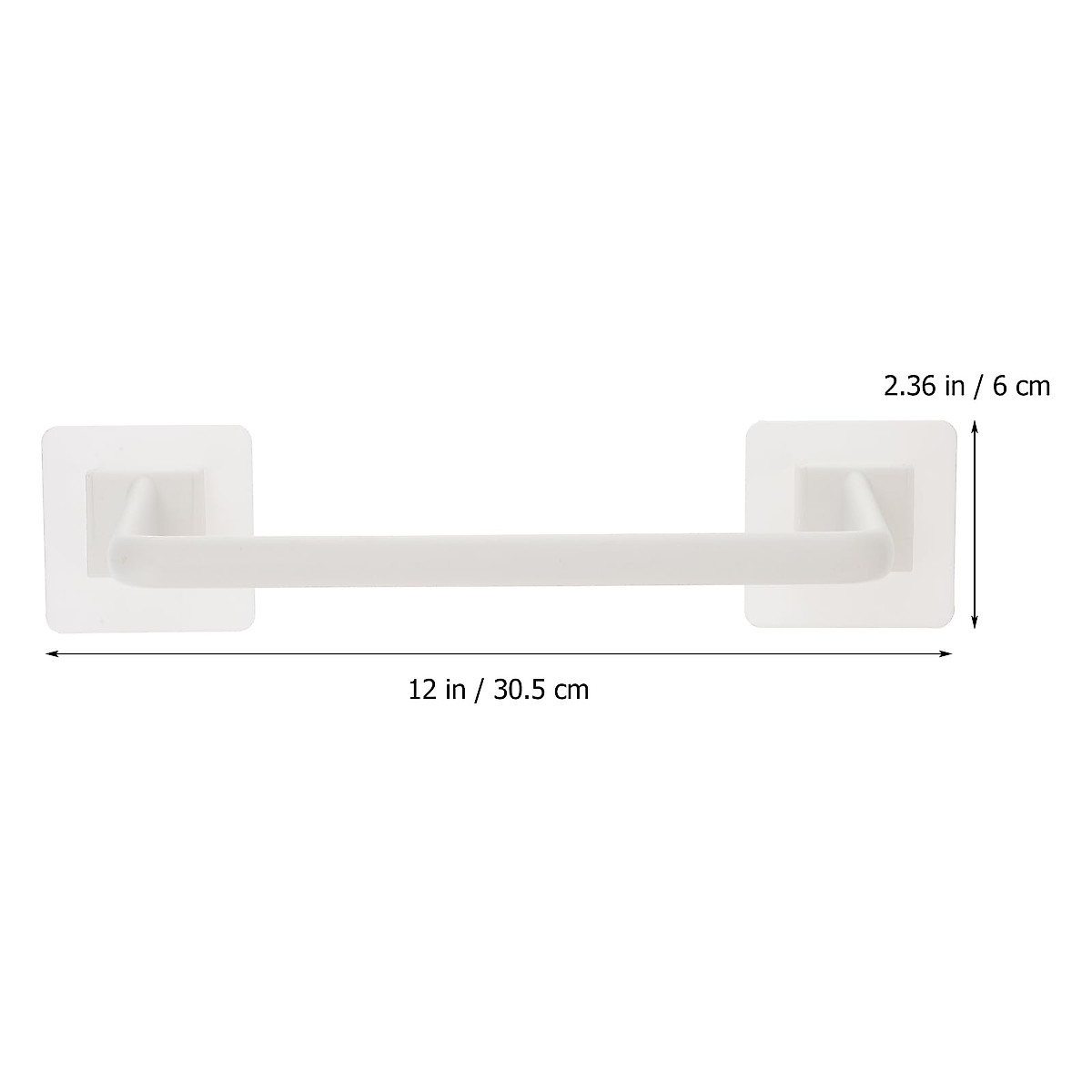 DOITOOL White Towel Rack Bathroom Hand Towel Holder No Drill Single Towel Rod Hand Towel Holder Adhesive Bathroom Towel Hanger for Hotel Home, 34cm