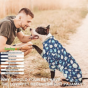 LovinPet Giant Dog Pajamas, Jellyfish and Starfish Deep Sea Print, Lightweight Pullover Large Puppy Pajamas, Large Breed Full Coverage Dog Jammies, Pet PJ's /3XL