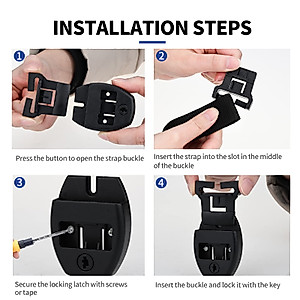 Spa Cover Clips, 6 Pack Hot Tub Cover Clips Broken Latch Repair Kit for Spa Hot Tub Cover Clip Locks with 6 Slides 6 Keys 6 Double-Sided Stickers and 12 Screws