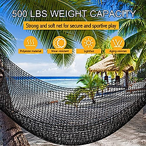 Climbing Cargo Net 6.5 x 9.8 ft Large Kids Backyard Climbing Net Double Layers Playground Safety Net with Storage Bag for Monkey Bar, Treehouse Accessories (Black)