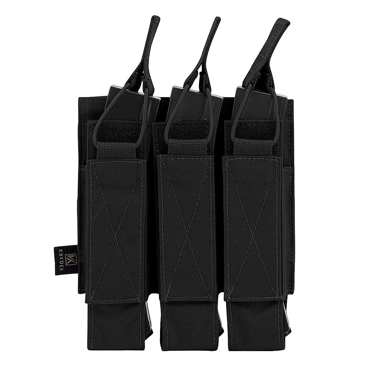 KRYDEX Open Top Triple MP7 MP5 MP9 Magazine Pouches Molle (Black)