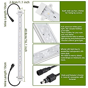Litever Grow LED Light Strip Kits for Plants, 45W, Full Spectrum White Grow Lights, Easy Installation. Good for Indoor Plant Grow Shelf, Greenhouse, Grow Cabinets