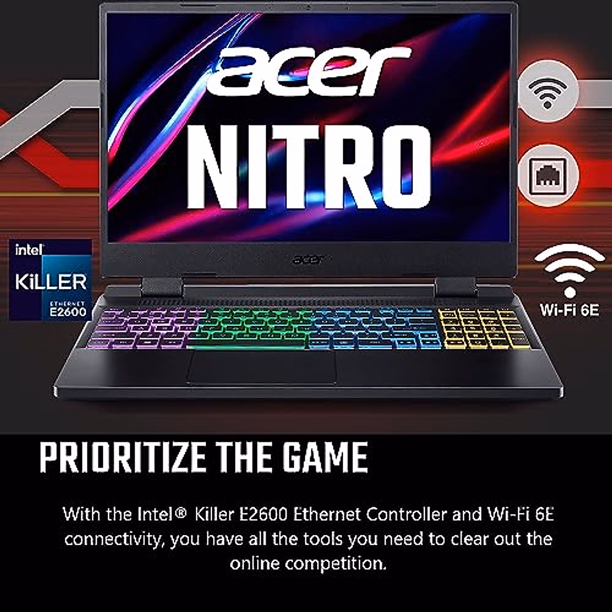 acer 2023 Newest Nitro 5 Gaming Laptop, 15.6" 165 Hz IPS Display, AMD Ryzen 7 6800H (8 core), NVIDIA GeForce RTX 3070 Ti, 32GB DDR5 RAM, 1TB SSD, Wi-Fi 6E, Backlit Keyboard, Windows 11 Home