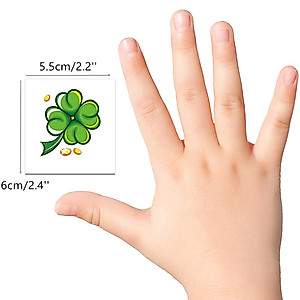 Mocossmy St Patrick's Day Temporary Tattoos for Kids,20 Sheets Irish Shamrock Clover Flag Pots of Gold Tattoos Face Body Stickers for St Patrick's Day Spring Parade Party Favor Supplies Decoration