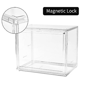 Clear Acrylic Display Case with Magnetic Attraction Lid, Dustproof Book & Cosmetic Display Cases, Large Figures Collectibles Showcase, Shoe Box, Bag Organizer