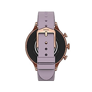 Fossil Unisex Gen 6 42mm Stainless Steel and Silicone Touchscreen Smart Watch,Fitness Tracker, Color: Rose Gold, Purple (Model: FTW6080V)