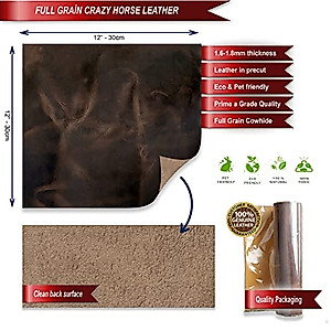 Toprank Genuine Leather Sheets for Crafts 12''X12'' Precut Full Grain Leather Tooling Leather (1.6mm) Cowhide Leather Pieces Square, Sand