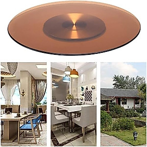 CLSQLXYJZC Turntable Lazy Susan Rotating Serving Tray, Tempered Glass Dining Table Top Round Rotating Turntable Serving Plate, for Hotel Table Serving Plate (Color : Brown, Size : 90cm (35inch))