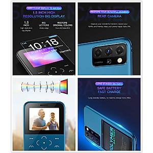 Tuanzi F1 Smallest Flip Cellphone F1 GSM Unlocked 2G Mini Phone 32MB+32MB MTK6261 300mAh Bluetooth Mini Backup Pocket Portable Mobile Phone Gift for Kid (F18 Gold)