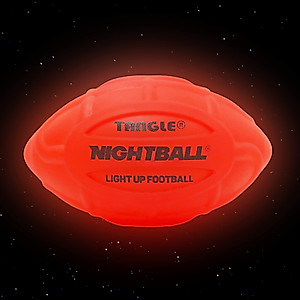 Nightball Tangle Glow in The Dark Inflatable LED Football - Light up Football with Bright LED Lights - Glow Football for Kids and Adults - Ideal Football Gifts for Teen Boys (Red)