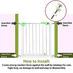 CALIDAKA 4 Pack 10MM Baby Gate Threaded Spindle Rod, M10 Spindle Rods Gate Spindle Rods Accessory Pressure Gate Replacement Parts Screw Mounted Bolts Kit for Gate/Stair Railing Safety Gate