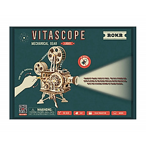 ROKR 3D Wooden Puzzles Vitascope for Adults - Model Building Kits Mechanical Construction for Adults to Build, Educational Brain Teaser DIY Crafts Kits, Halloween Collection Gifts for Men (Vitascope)
