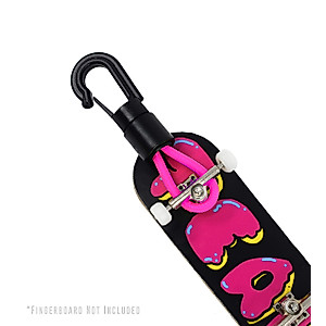 Teak Tuning Premium Complete Carrier, Pink Grapefruit Colorway - Fingerboard Hook Key Chain, Stretchy Nylon - Made in The USA