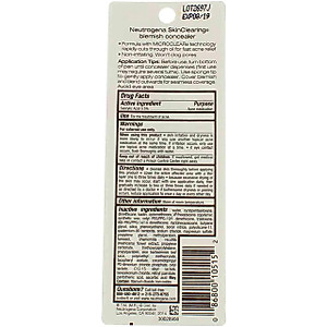 Neutrogena Skinclearing Blemish Concealer With Salicylic Acid, Medium 15,.05 Oz. (Pack of 2)