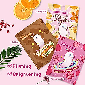 ZealSea Sheet Mask Skin Care (Pack of 7) Beauty Facial Mask Spa Face Mask Birthday Party gifts Women, Men kids Girls - Hydrate, Brighten, Moisturize,Soothe for All Skin Types