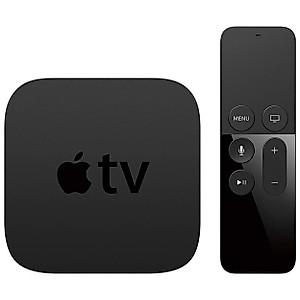 Apple TV 4K HD 32GB Streaming Media Player HDMI with Dolby Digital and Voice search by Asking the Siri Remote, Black, MQD22LL/A-32G (Renewed)