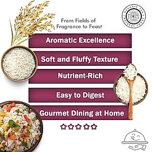 Pride Of India - Thai White Jasmine Rice - Fragrant Hom Mali Rice, 3 lbs Jar