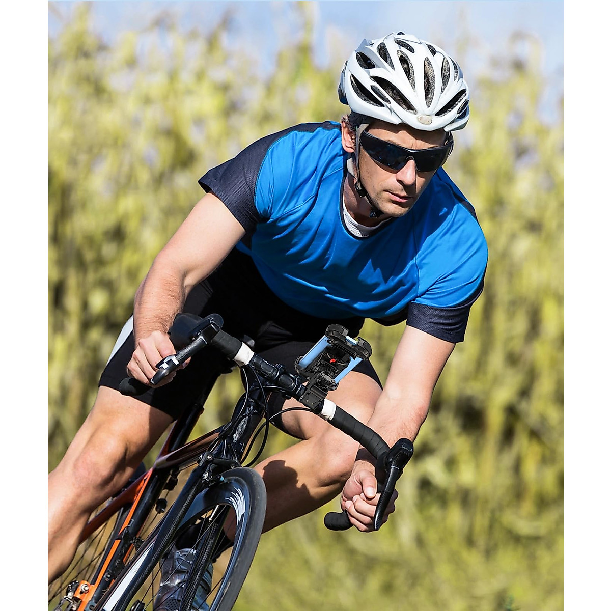 Zewdov Motorcycle Phone Mount, Upgrade Bike Phone Mount [1s Lock][Secure Protection], 360° Rotatable Phone Holder for Mountain Bike/ATV/Scooter Handlebar, Compatible with iPhone/Samsung 4.7-6.7"