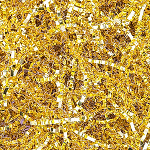 Zwish 150Grams / 5.3 Oz Gold Crinkle Cut Paper Shred Filler Metallic Iridescent Gift Boxes Filler Gift Wrapping Gift Filler for Gift Wrapping & Basket Filling Mothers Day Gifts Box Stuffer