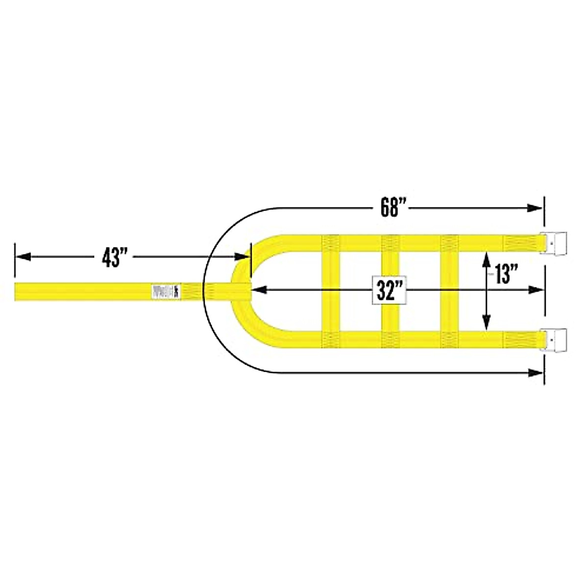 US Cargo Control Tow Dolly Basket Strap, Yellow Car Dolly Strap with Flat Hook End Fittings, Great for Tow Dolly Car Hauling, Fits Most 14-17 Inch Wheels, 3,333 Pound Working Load Limit