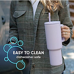 Simple Modern 40 oz Tumbler with Handle and Straw Lid | Insulated Reusable Stainless Steel Water Bottle Travel Mug Iced Coffee Cup Gifts for Women Men Him Her Trek Collection 40oz Deep Ocean