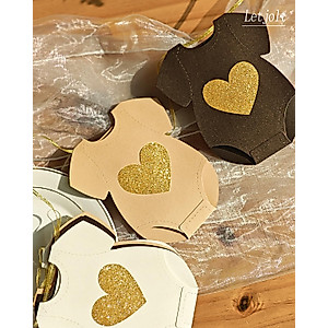 Brown Baby Shower Paper Garland Short-Sleeve Bodysuits Clothesline Garland Gender Reveal Birthday Banner Baby Outfit Paper Decorations 9 pcs