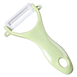 NEW Ceramic Knives With Covers 4 Pcs Quality Kitchen Knife Set with Stain Resistant 6 inch Chef Knife, 5 inch Steak Knife, 4 inch Fruit Knife, Peeler (Green)