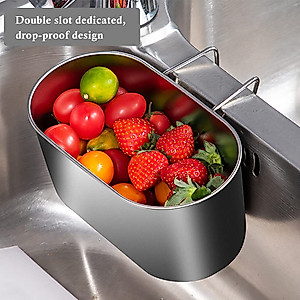 Sink Strainer Colander Drain Basket, Multifunction Sink Strainer Colander Stainless Steel Food Catcher Strainer for Kitchen Waste, Vegetable, Fruits (Style 2)