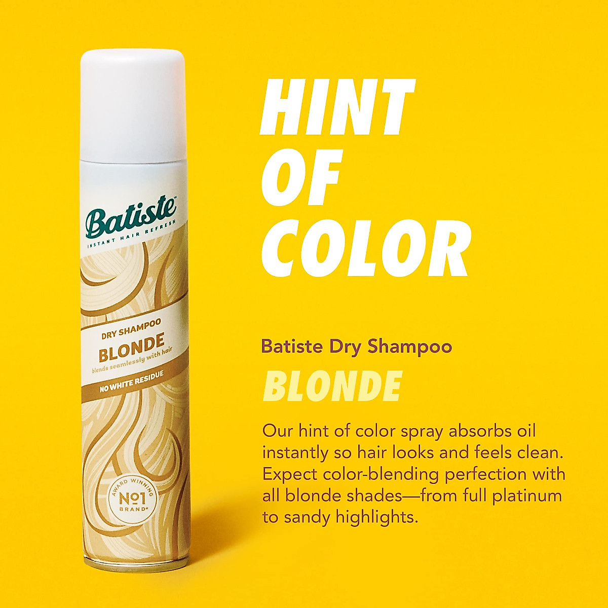 Batiste Dry Shampoo, Blonde, 6.35oz. Packaging May Vary