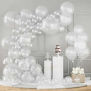 Clear Balloons Different Sizes 151PCS 18/12/10/5 Inch Clear Balloon Garland Arch Kit Quality Transparent Latex Balloons Decorations for Party Birthday Graduation Wedding