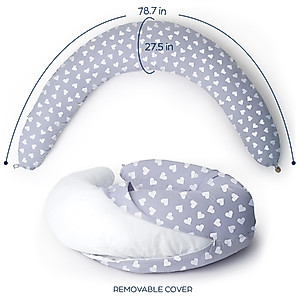 Niimo XXL Pregnancy Pillow & Baby Feeding Pillow - 2022 Double Platinum Winning Maternity Pillow, 100% Cotton Pregnancy Pillow Cover, Machine-Washable Pregnancy Body Pillow, Pregnancy Must Haves