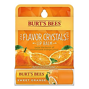 Burt's Bees Flavor Crystals 100% Natural Lip Balm, Sweet Orange with Beeswax & Fruit Extracts - 1 Tube