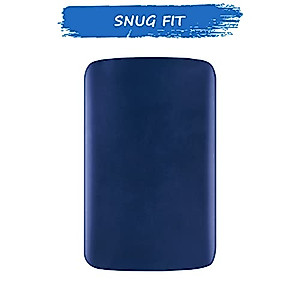 Satin Pack and Play Playard Sheet, Soft & Silky Mini Crib Mattress Cover (39"x27"x5") for Boys and Girls, Great for Baby Hair and Skin, Navy