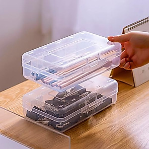 Nuozme Plastic Translucent Pencil Box,Pencil Cases with Snap-Tight Lid for Pens, Pencils, School Supplies,Office Supplies, 1 Pack